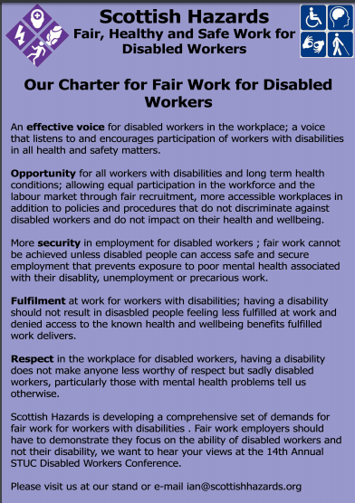 Scottish Hazards Charter - Fairer, Safer & Healthier Work for Disabled ...